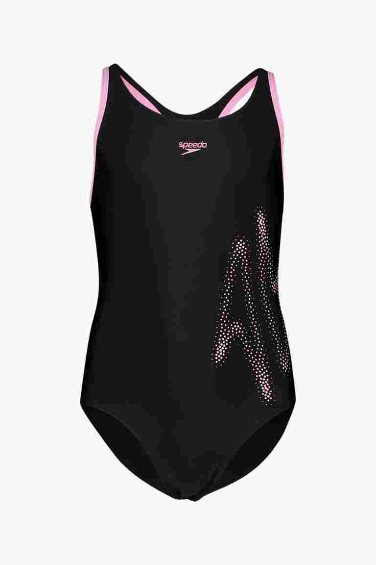 Speedo Boom Logo Placement Flyback Mädchen Badeanzug In Schwarz Kaufen